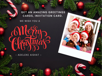 An amazing Christmas card, greetings card or invitation cards design ...