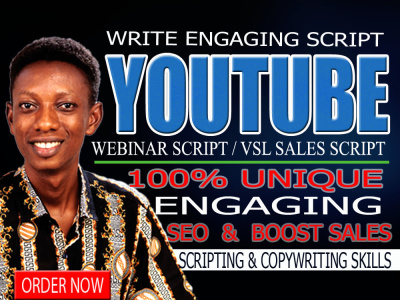 Write webinar, youtube video scripts, or converting vsl video sales script | Upwork