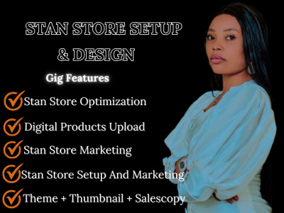Stan store setup, upload stan store digital products, design stan store ...