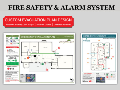 Fire alarm system, fire safety plan, electrical engineering drawing ...