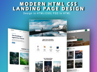 Modern responsive HTML CSS landing pages | Website design. | Upwork