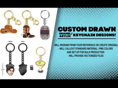 An enamel keychain custom designed or drawn from reference | Upwork