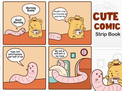 Funny comic strip illustration, cartoon book design, doodle webcomic ...