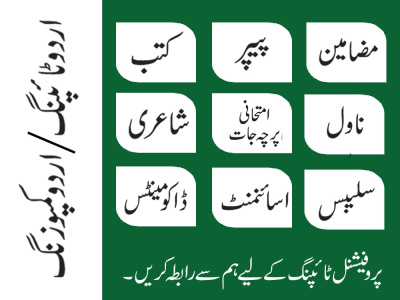 Urdu typing, urdu composing in ms word/InPage, retyping, print ready ...