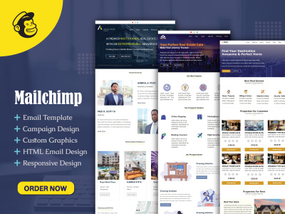 Editable responsive MailChimp real estate email template/newsletter ...