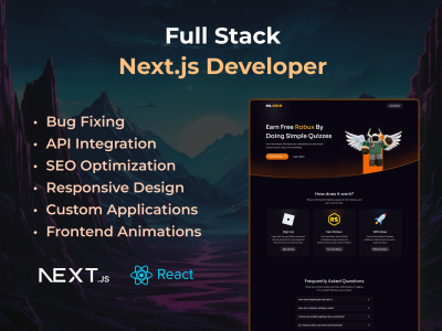 A full stack next.js web developer | Custom React.js website | Upwork