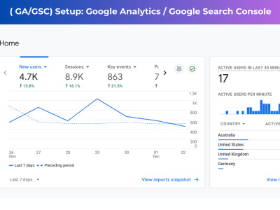 GA/GSC Google Analytics & Google Search Console Setup | Upwork