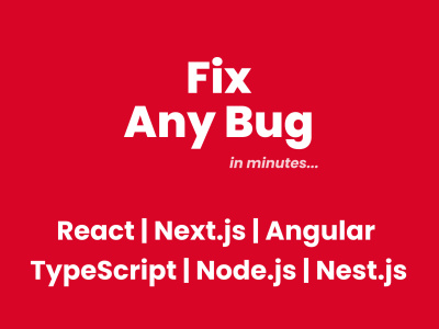 Bug fixes for your react angular typescript node js CSS projects | Upwork