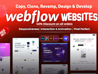 Setup webflow website, redesign webflow landing page, figma to webflow | Upwork