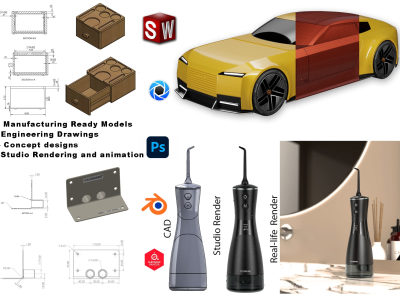 3D product Design cad models Manufacturing drawing renderings and ...