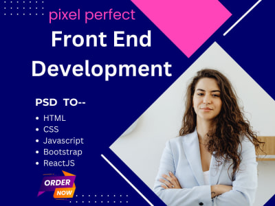 Front end developer to convert PSD, Figma to HTML, CSS, Bootstrap, react | Upwork