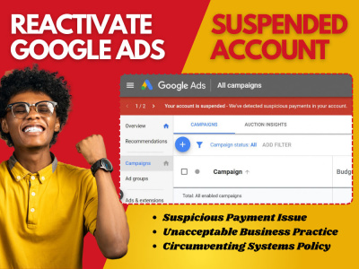 Fixed and Reactivate Google ads suspended account | Upwork