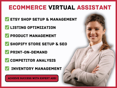 Virtual assistant of Esty, eBay, Walmart, Shopify print on demand | Upwork