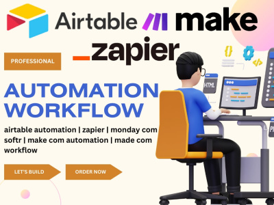 Airtable automation zapier monday com softr make com automation made com | Upwork