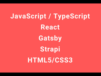 App with JavaScript, react, gatsby, strapi | Upwork