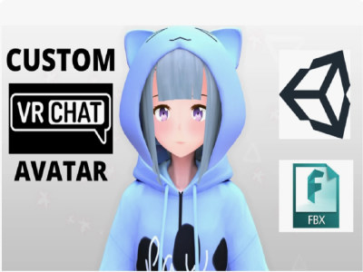 Custom 3d vrchat, vr avatar model avatar, facerig anime vtuber model ...