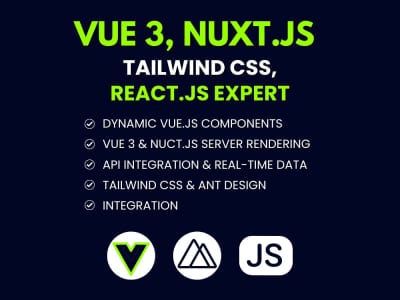 Quality vue.js & react.js web app development | vue 3, nuxt, tailwind css | Upwork