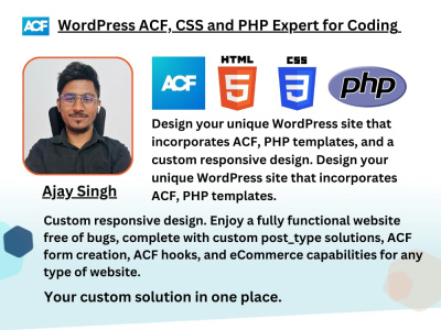 ACF Wordpress PHP JS CSS Website. | Upwork