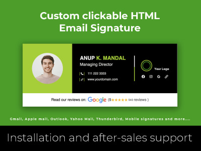 Professional Clickable Email Signature Design | Fully Responsive ...