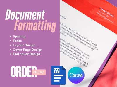 Canva or word document design and formatting | Upwork