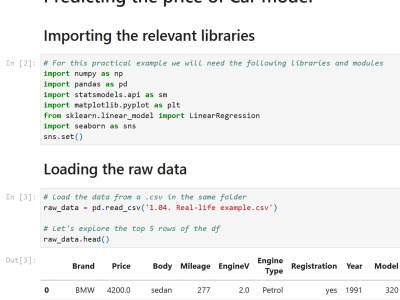 Sklearn, Linear Regression+Predicting the price of Car model | Upwork