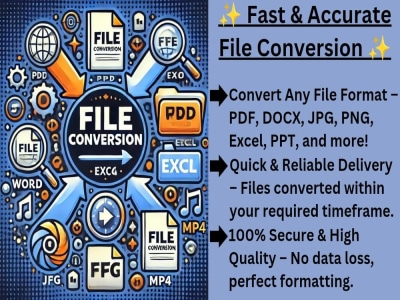 Efficient file conversion pdf, word, excel, jpg & more with high accuracy | Upwork
