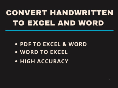 Convert Handwritten to Editable Excel & Word Documents Accurately | Upwork