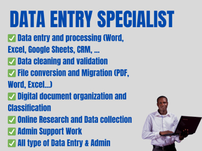 Professional Data Entry Specialist for all types of Data Entry / Admin ...