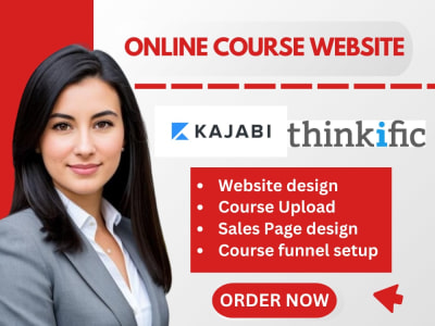 Online course website on Kajabi, thinkific, teachable and Learnword | Upwork