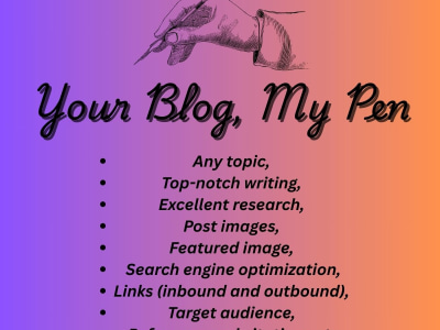 A well-written blog post [with SEO, images and links (both in ...