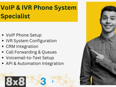 Voip IVR 8x8 phone system setup for 3cx ringcentral twilio grasshopper | Upwork