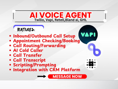 AI voice agent via Vapi Twilio Bland AI Retell for inbound, outbound call | Upwork