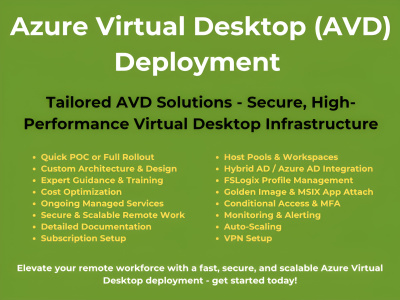 Azure Virtual Desktop Deployment – Secure, Scalable Remote Work Solutions | Upwork