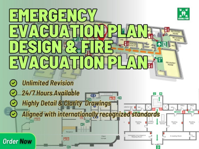 Evacuation plan and fire exit plan drawing | Upwork