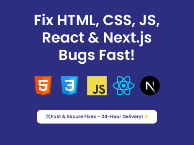 Expert Bug Fixes for HTML, CSS, JavaScript, React, and Next.js | Upwork
