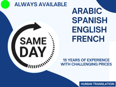 Translation between English, Spanish, Arabic, French | Upwork