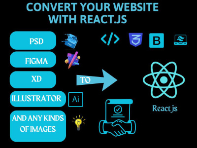 Pixel-perfect Figma/XD/PSD to HTML, CSS, JS conversion with ReactJS | Upwork