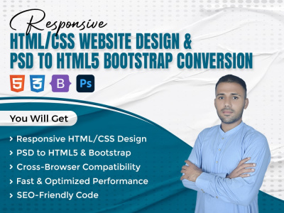 Responsive HTML CSS website design | Psd to html5 bootstrap Conversion | Upwork