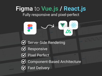 Convert figma to vue js, figma to nuxt js, figma to react js | Upwork