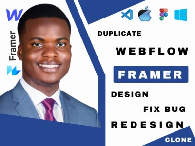 Develop duplicate website to webflow website fix bug framer website design | Upwork