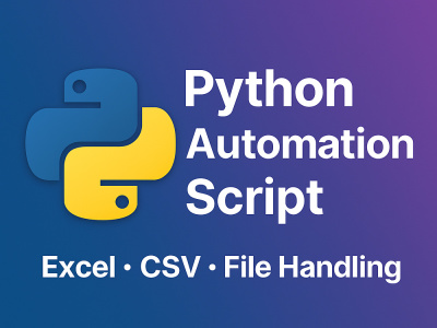 A custom Python script to automate Excel, CSV, or file tasks | Upwork