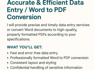 Project Overview: Accurate & Efficient Data Entry . | Upwork