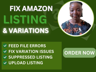 Amazon listing creation or amazon variation listing via flat file upload | Upwork