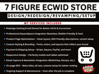 Top Ecwid SquareSpace expert design/redesign ecwid store ecommerce website | Upwork