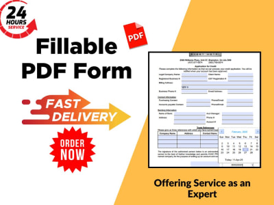 Professional Fillable Pdf Form Or Design within 24 hours or less | Upwork