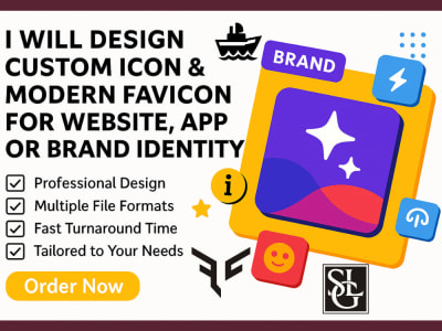 Modern favicon design, custom icon for website, app or brand identity ...
