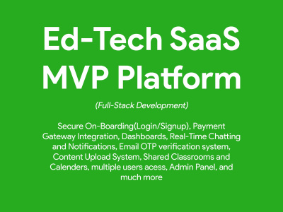 Exclusive EdTech SaaS MVP Web Application (Full-Stack Development) | Upwork