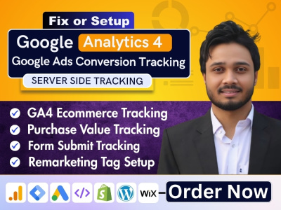Google analytics 4, ga4 ecommerce tracking, ads conversion tracking by GTM | Upwork