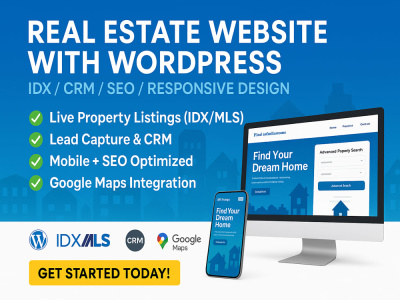 Real Estate WordPress Website Design and IDX, MLS, Zillow Integration | Upwork