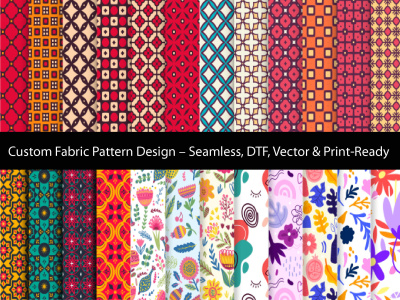 Custom Fabric Pattern Design – Seamless, DTF, Vector & Print-Ready | Upwork